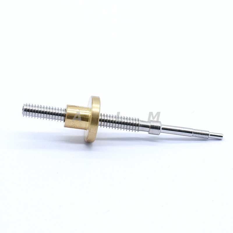 T3.5 Miniature Tr3.5x1 Trapezoidal Lead Screw with Brass Flange Nut ...