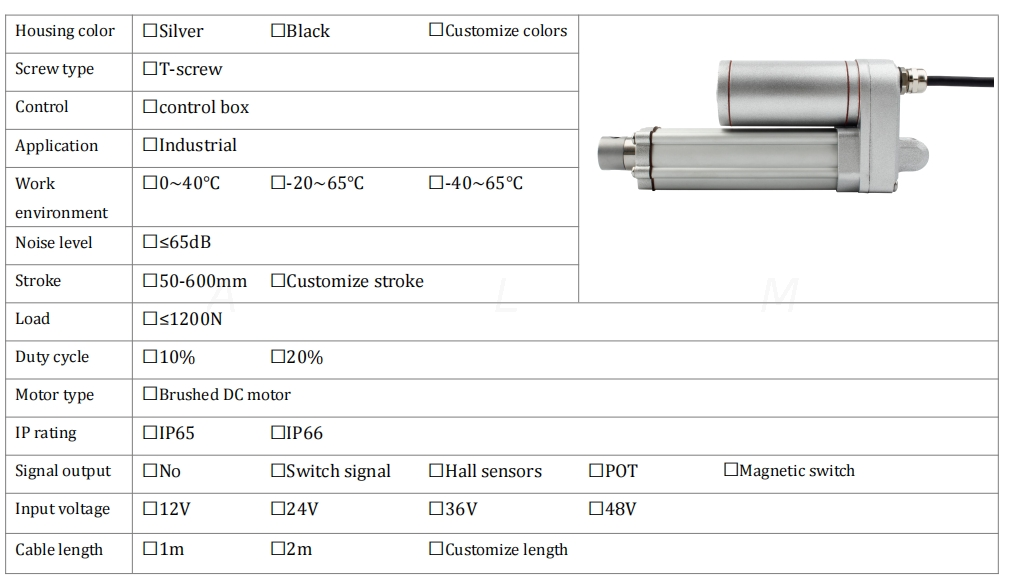 Aluminum Alloy Housing Screw Driven 12v 24v Linear Actuators from China ...