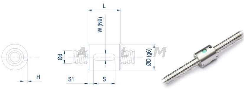 8mm Diameter Pitch 2mm 0802 Left And Right Hand Thread 8x2 Ball Screw ...