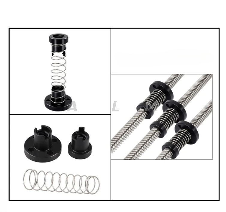 T10x1 T10x2 T10x3 Lead Screw with Anti-backlash POM Brass Nut from ...