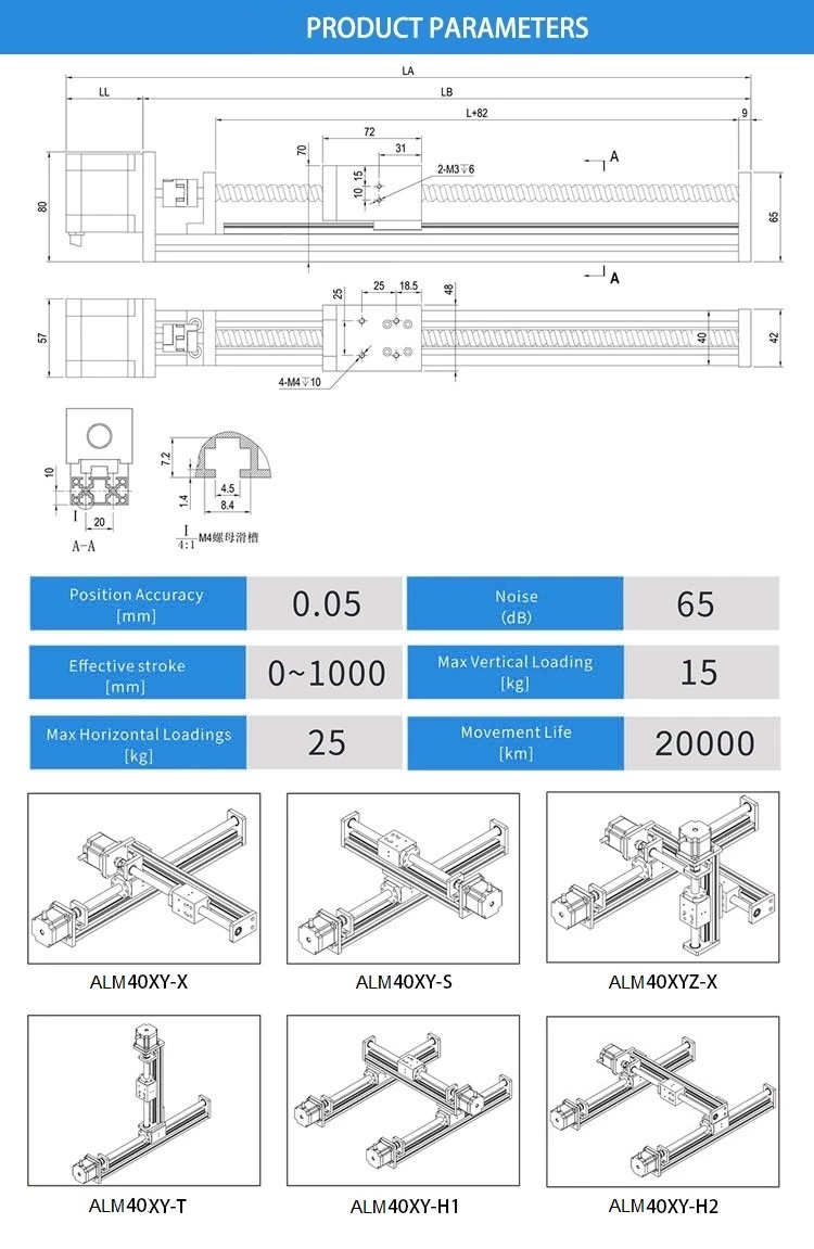 400Mm Stroke High Rigidity Ball Screw Linear Slide Module from China ...